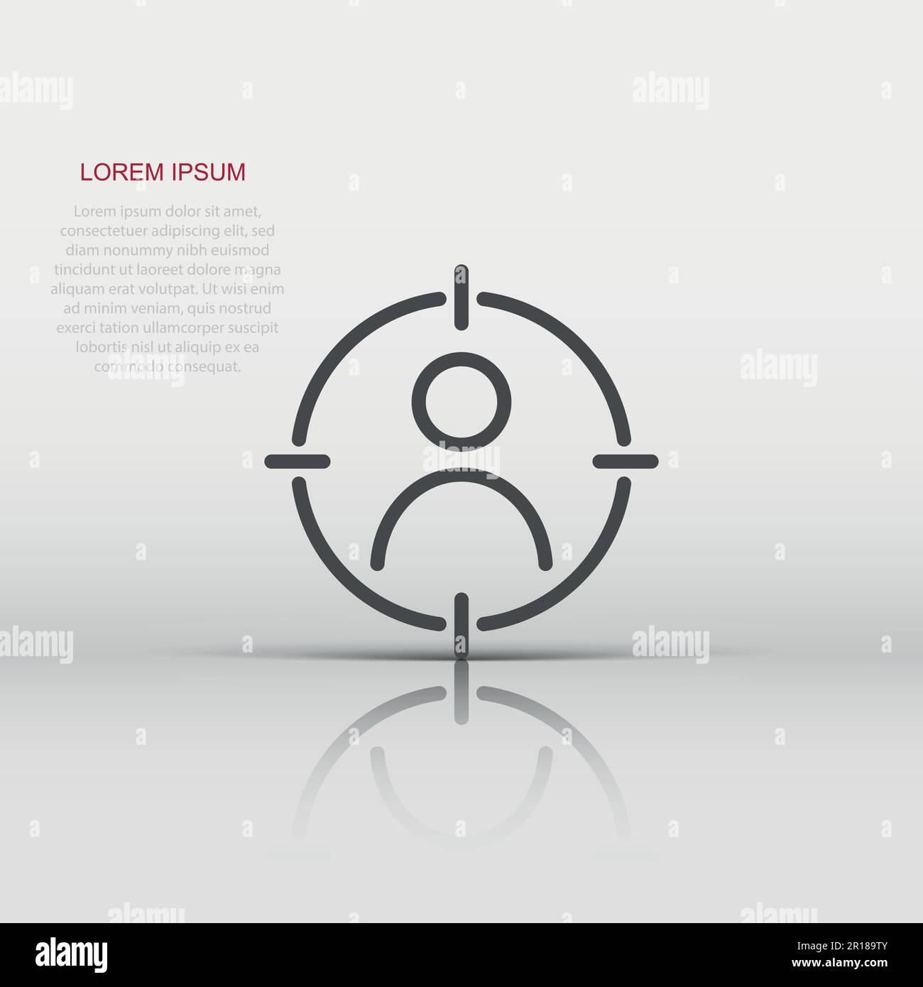 Target audience icon in flat style. Marketing target strategy illustration on white isolated ...