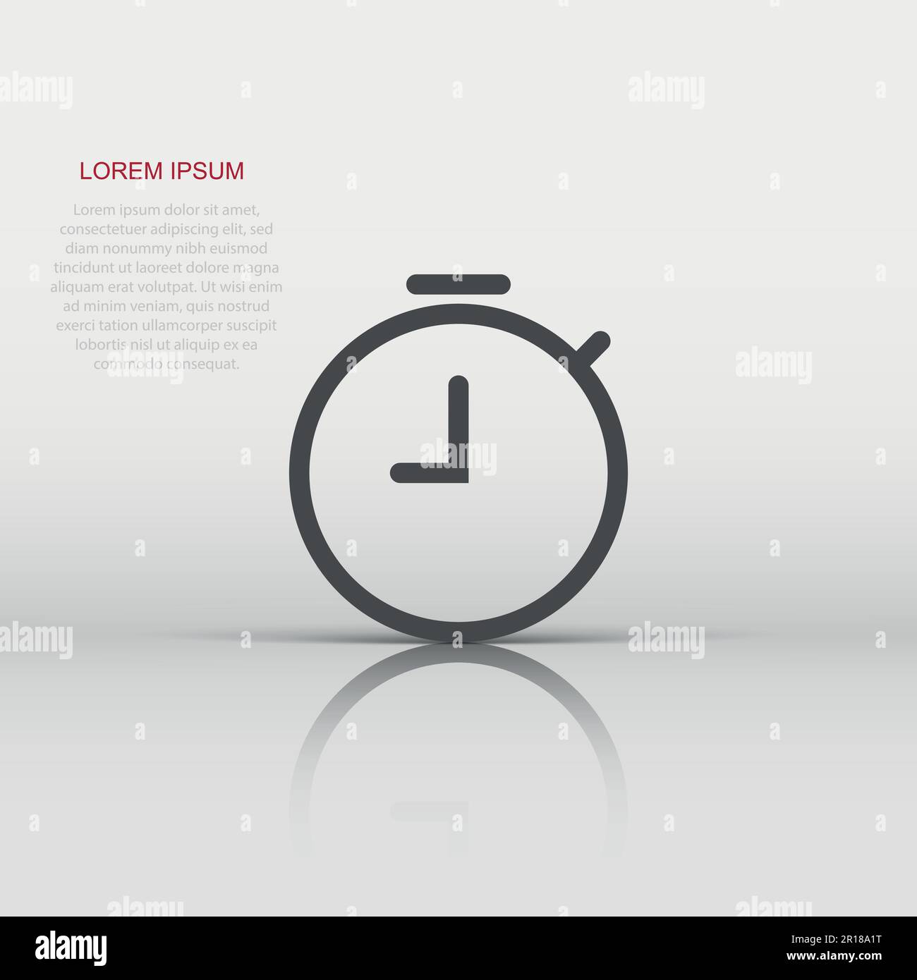 Clock timer icon in flat style. Time alarm illustration on white ...