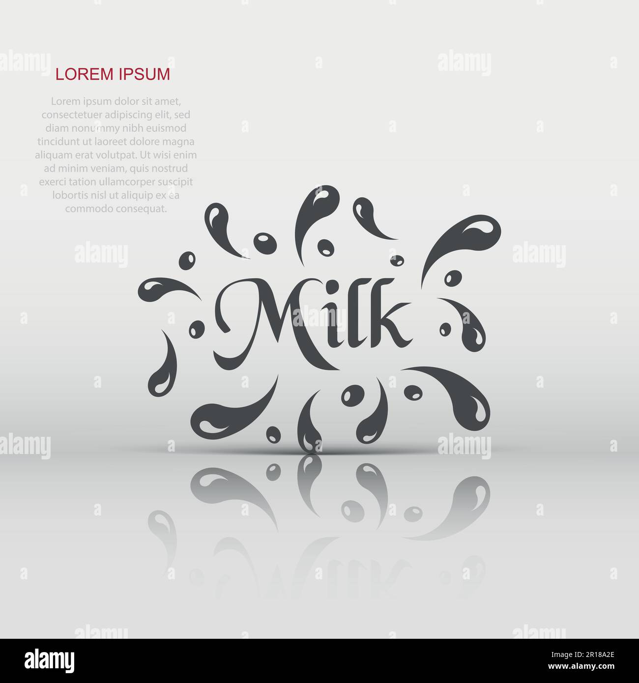 Milk splash spray vector icon in flat style. Milk drink illustration ...