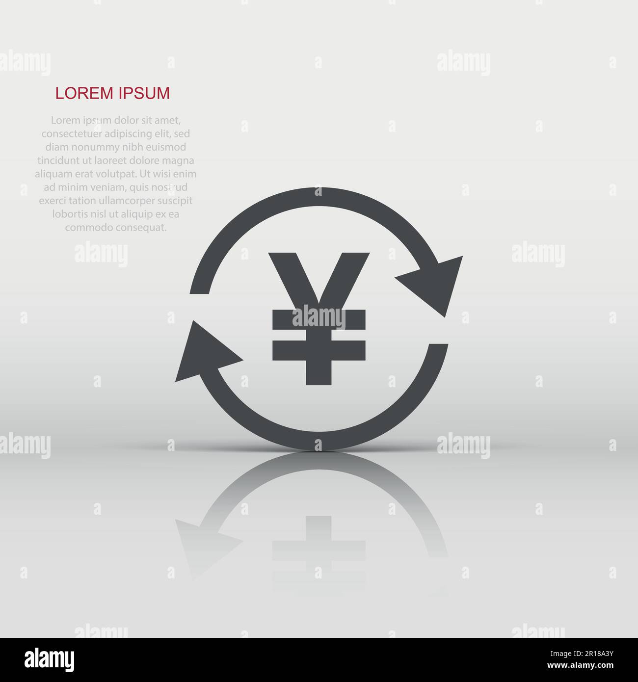 Yen, yuan money currency vector icon in flat style. Yen coin symbol illustration on white ...