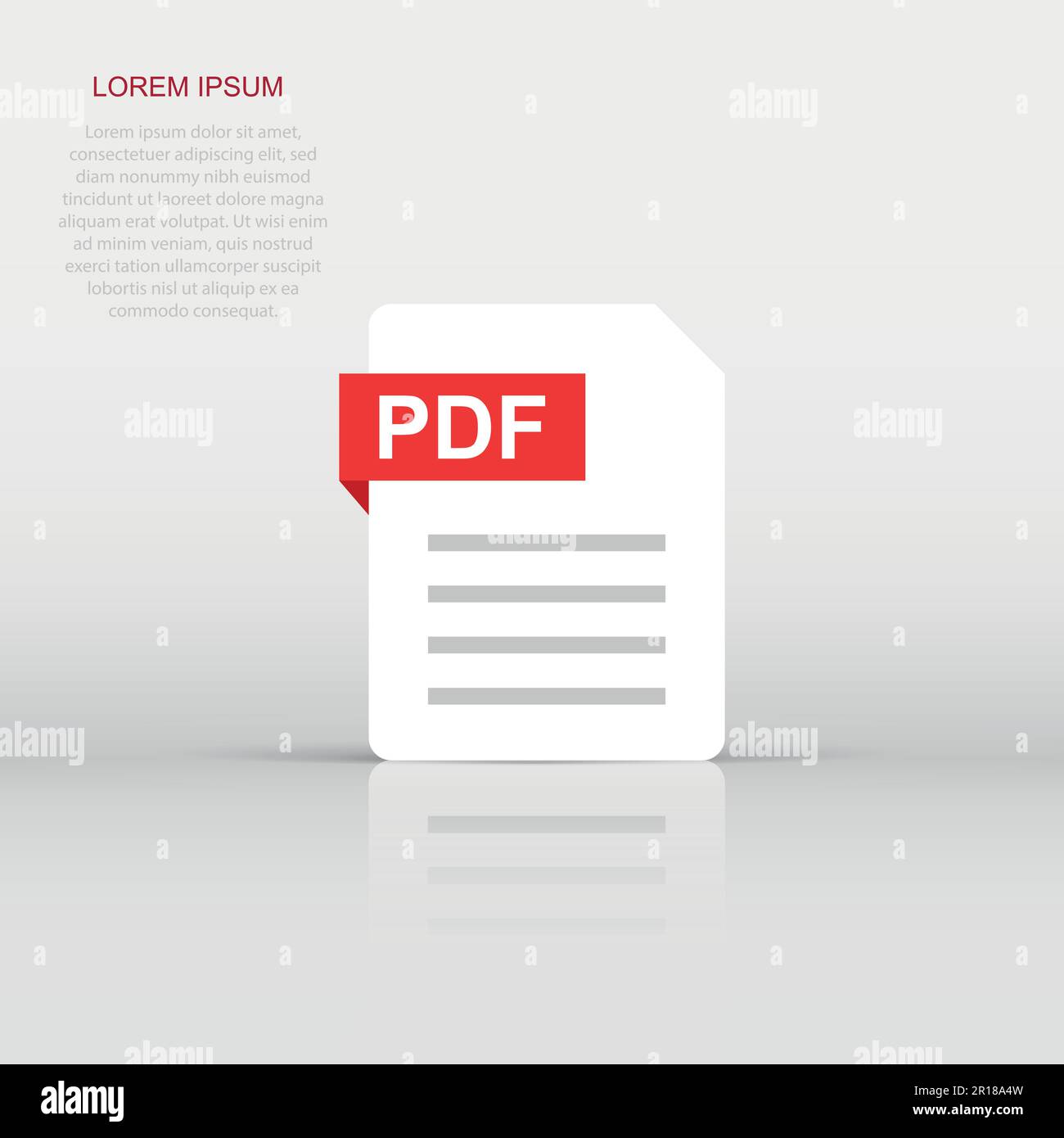 Pdf document note icon in flat style. Paper sheet vector illustration ...