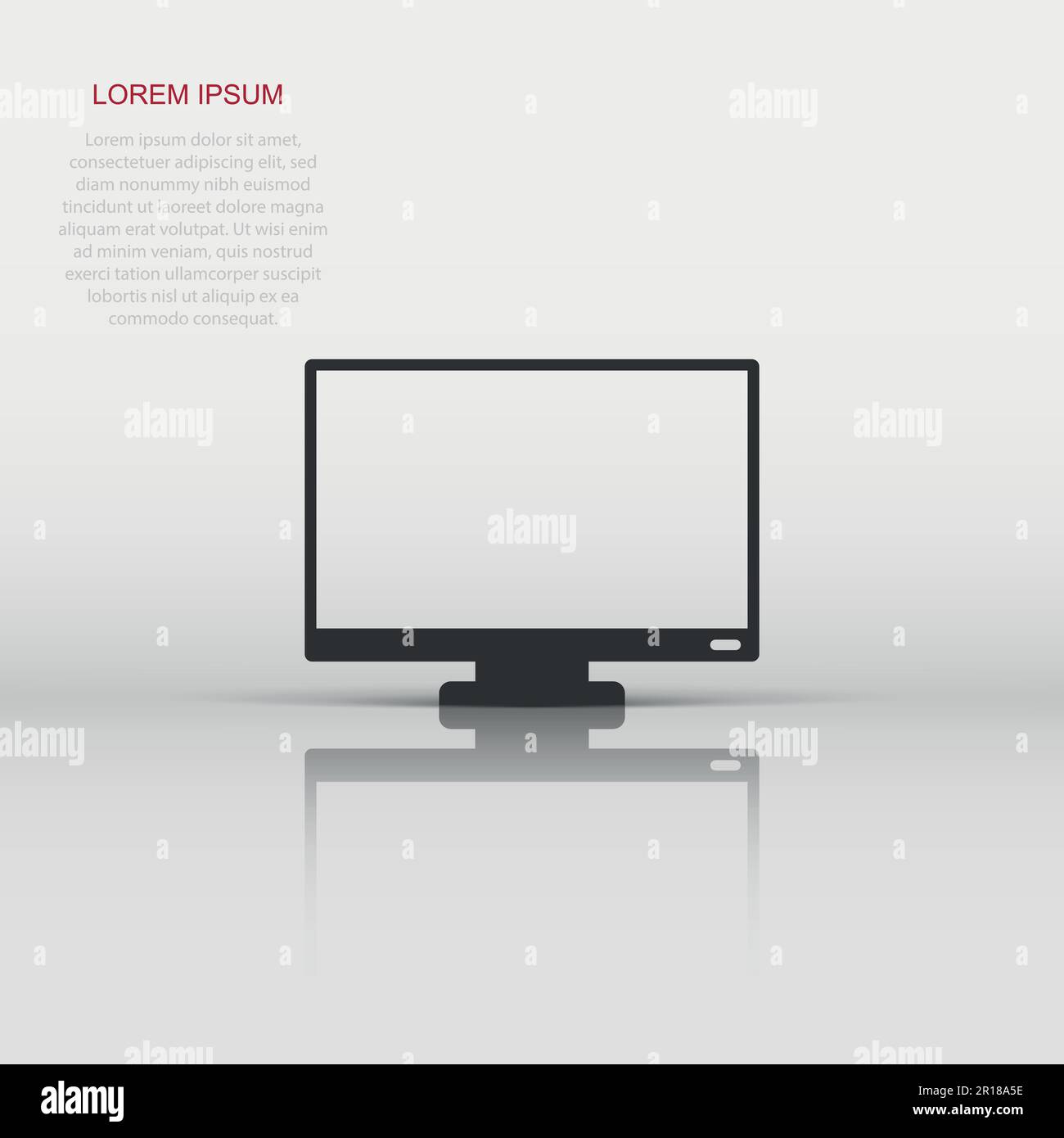Computer monitor vector icon in flat style. Television illustration on ...