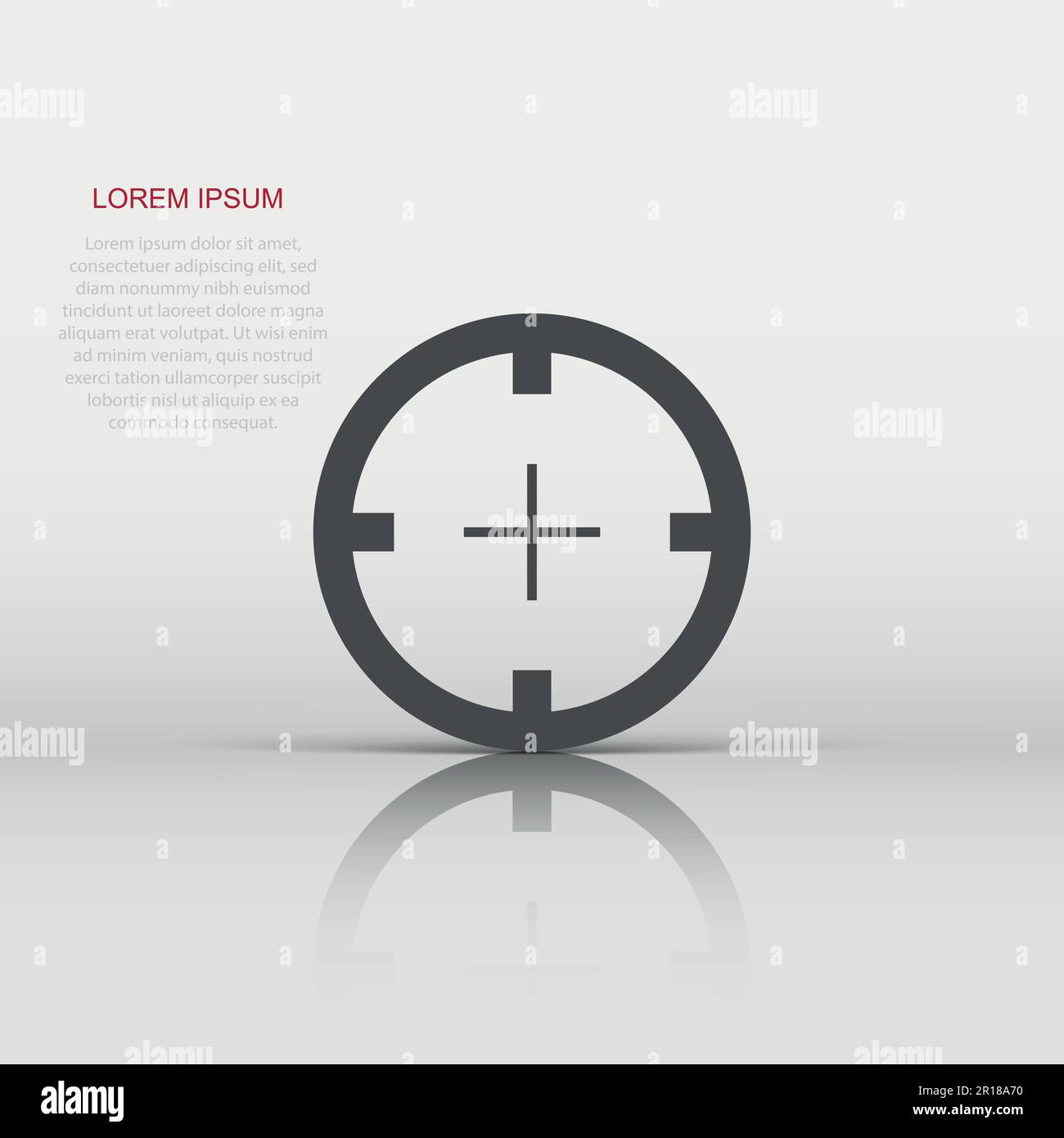 Shooting target vector icon in flat style. Aim sniper symbol ...
