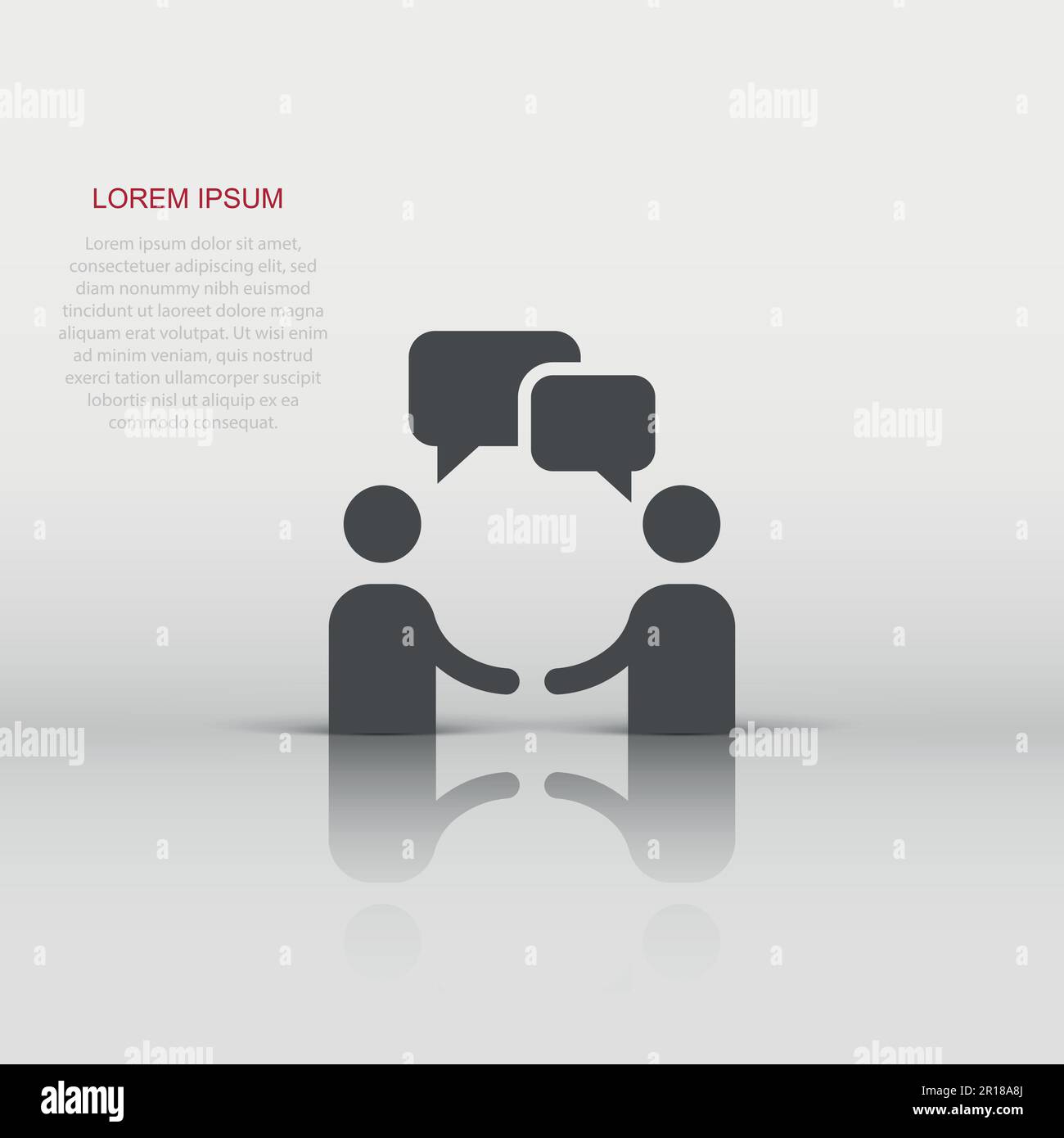 Talk people icon in flat style. Man with speech bubble illustration on ...