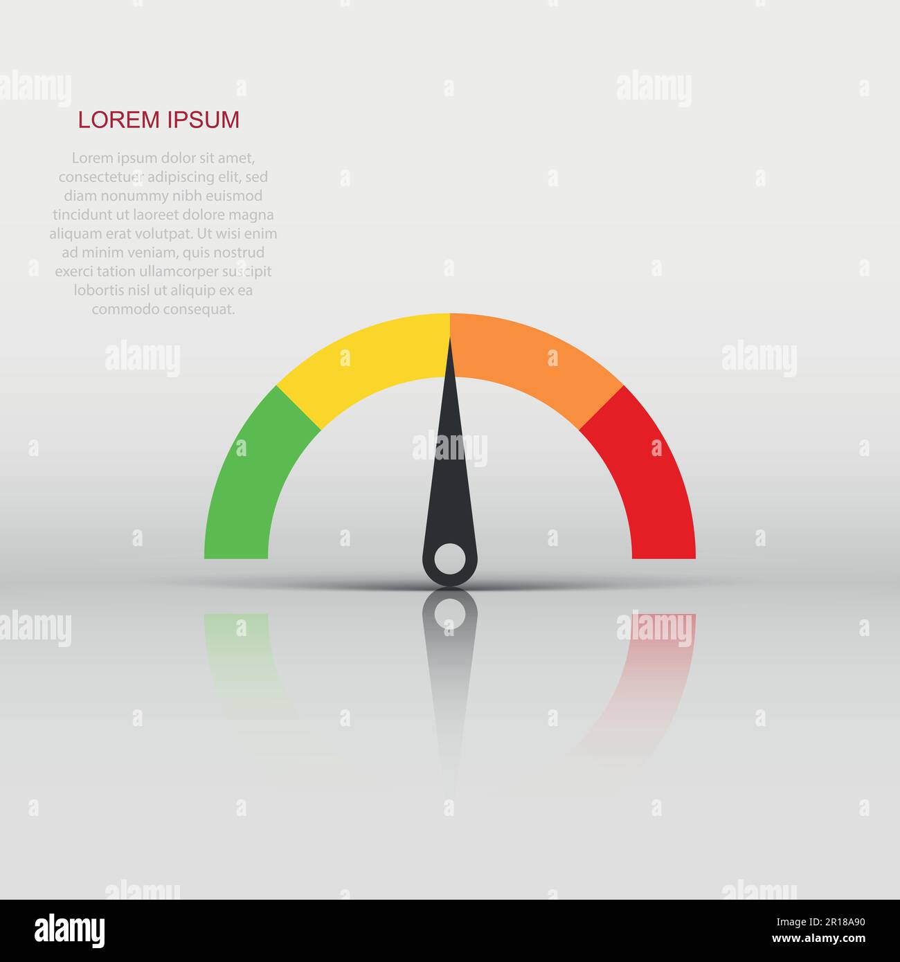 Meter dashboard icon in flat style. Credit score indicator level vector ...