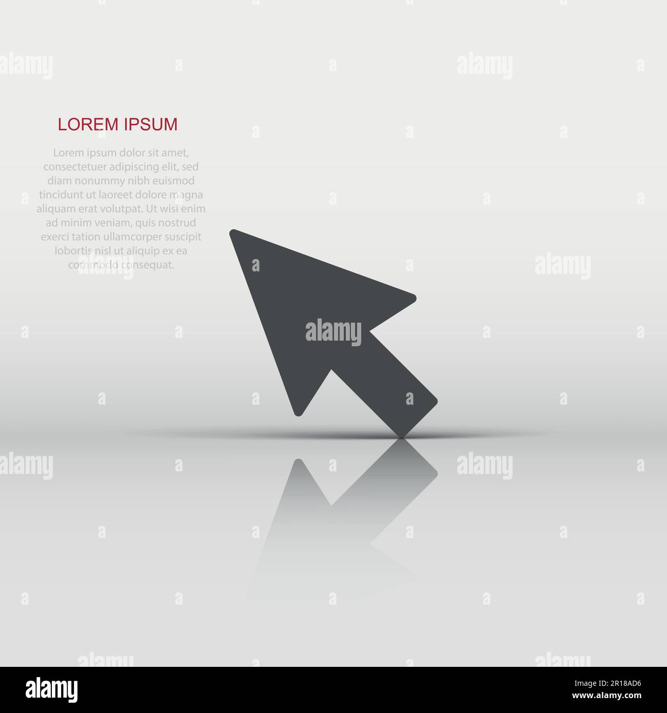 Computer mouse cursor icon in flat style. Arrow cursor vector illustration on white isolated ...