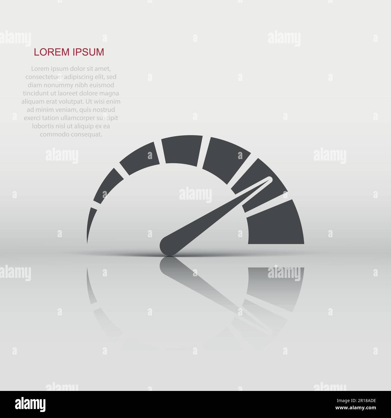 Meter dashboard icon in flat style. Credit score indicator level vector ...