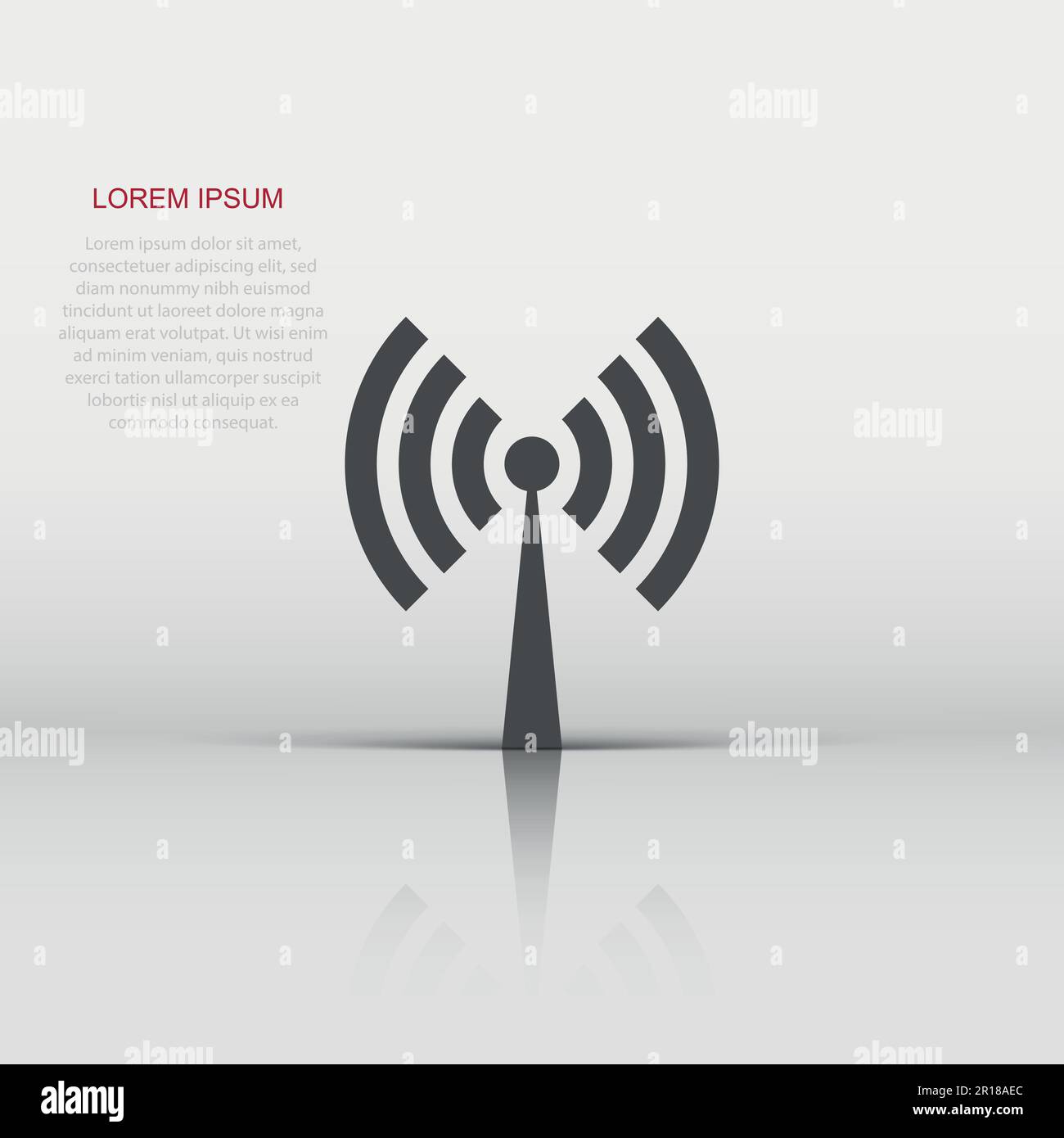 Wifi internet sign icon in flat style. Wi-fi wireless technology vector ...