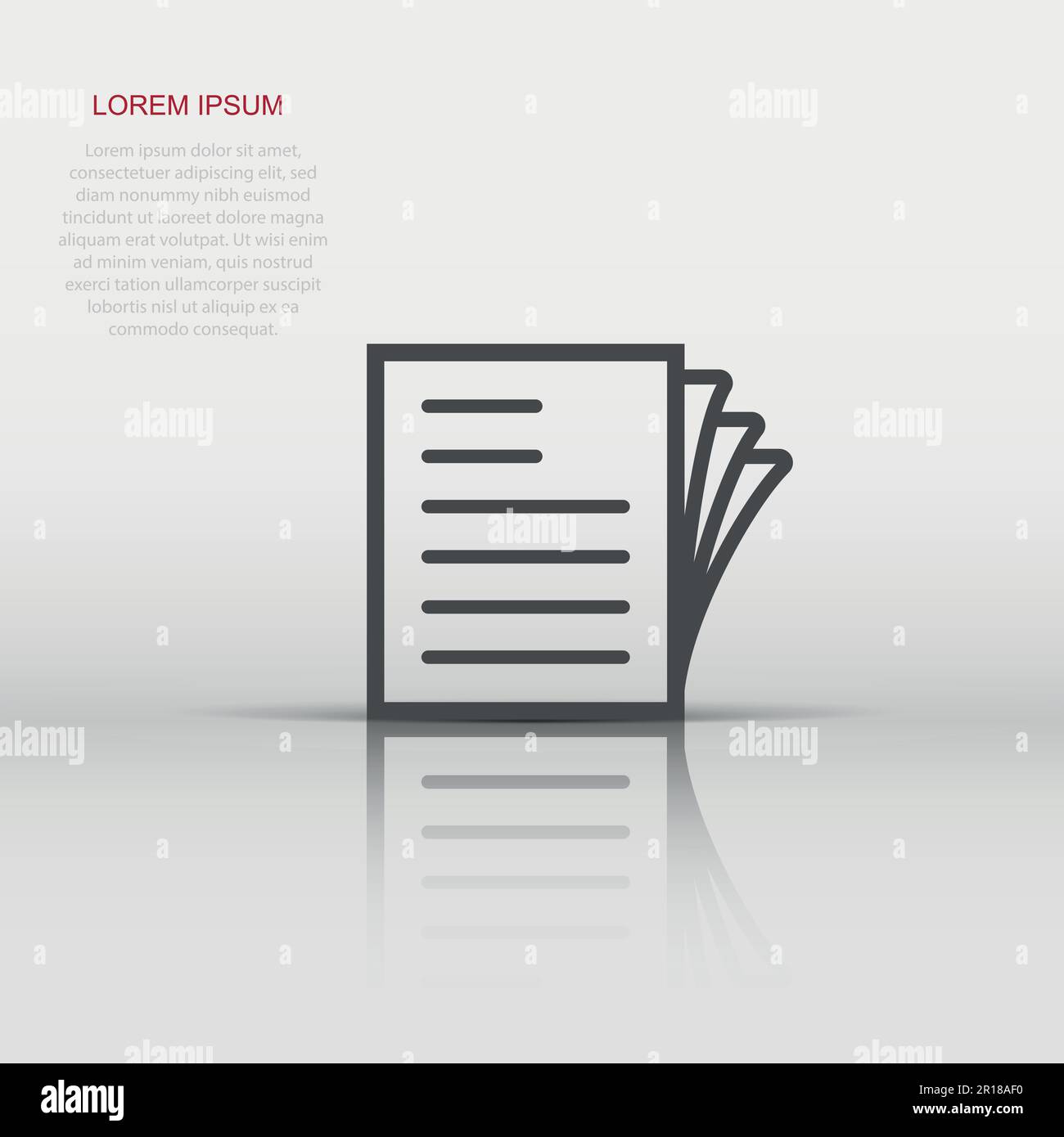 Document note icon in flat style. Paper sheet vector illustration on ...