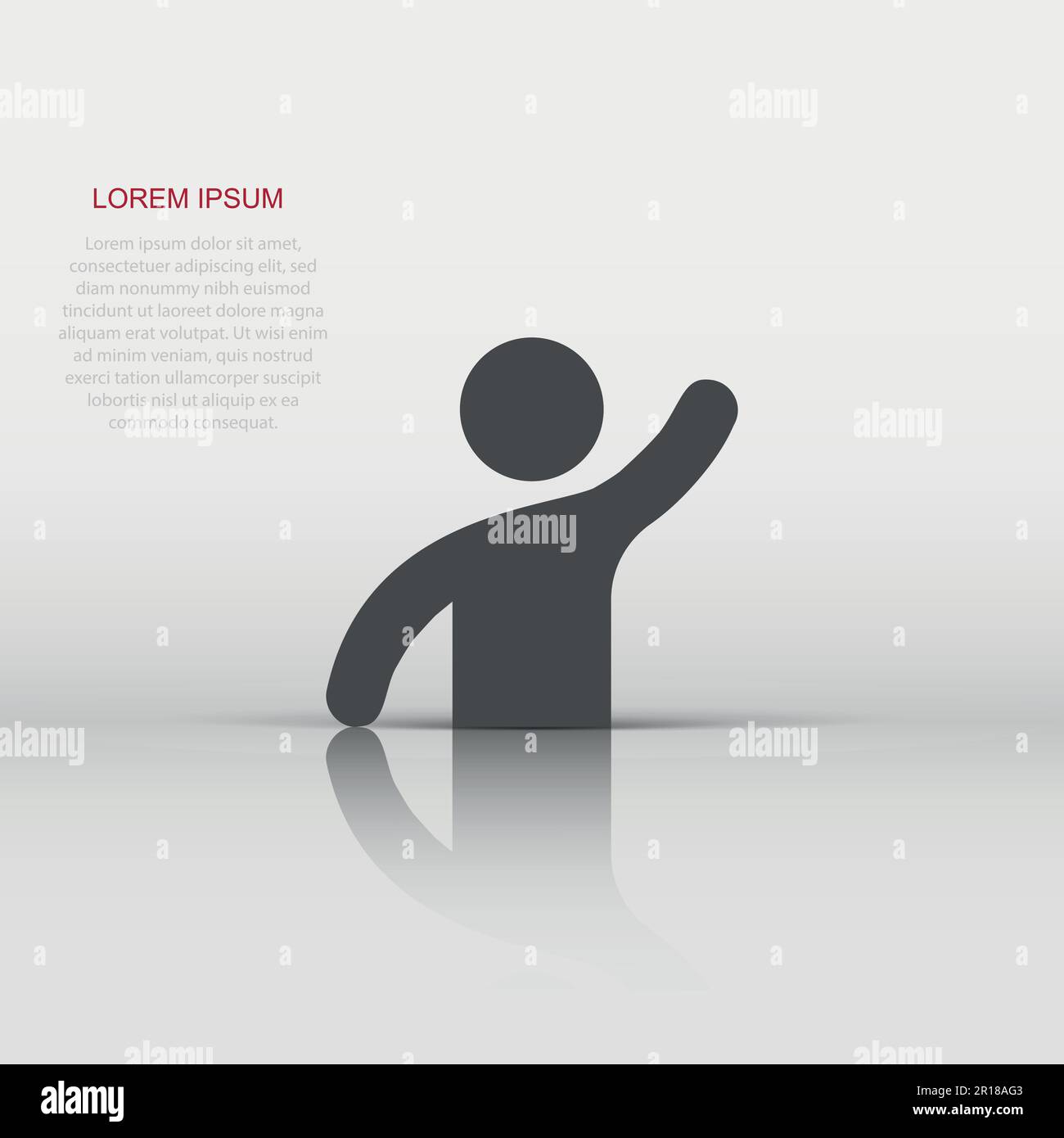 People greeting with hand up icon in flat style. Person gesture vector ...