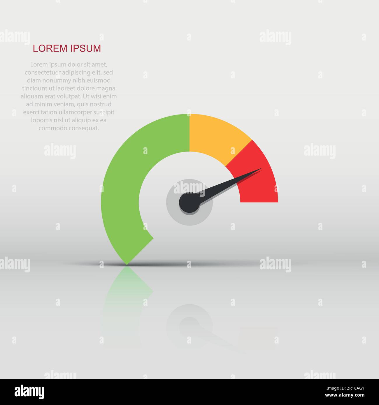 Meter dashboard icon in flat style. Credit score indicator level vector ...