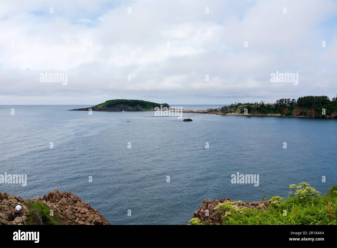 Ojima island seen from Tojinbo Stock Photo - Alamy