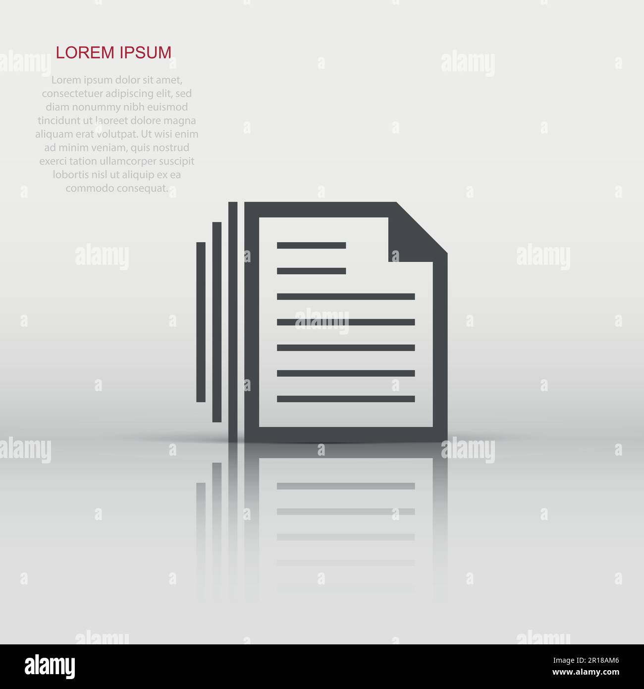 Document note icon in flat style. Paper sheet vector illustration on ...