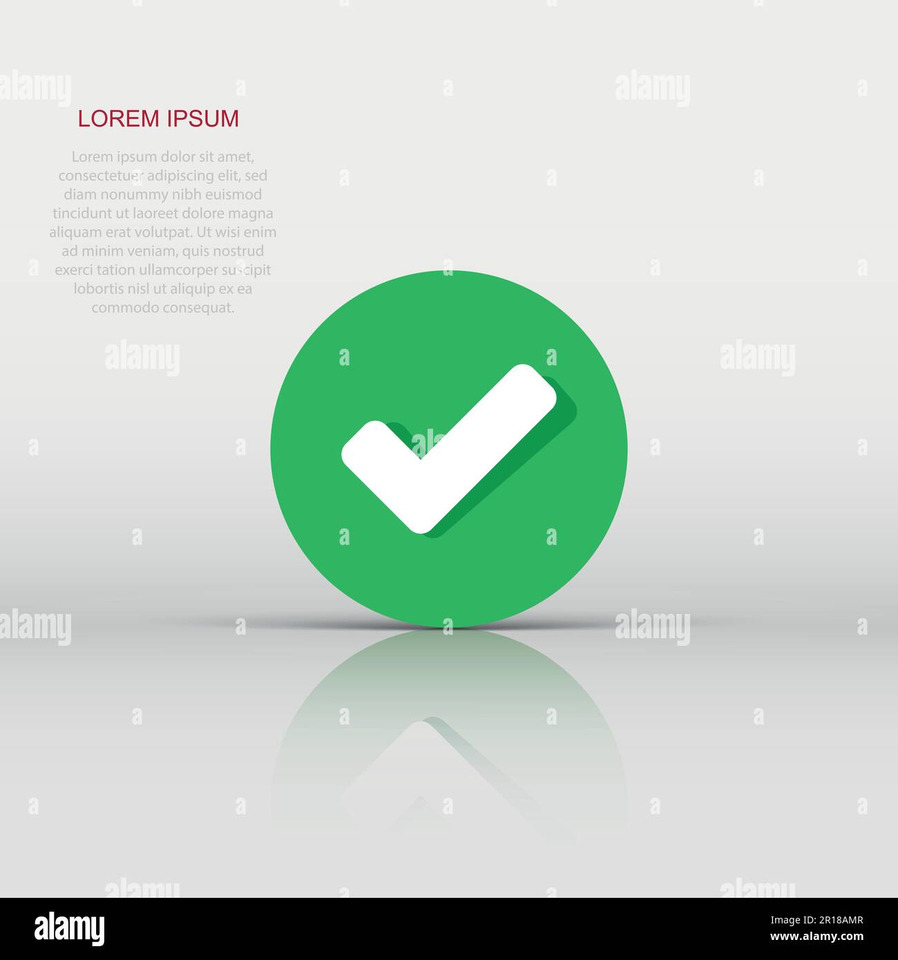 Check mark icon in flat style. Ok, accept vector illustration on white ...