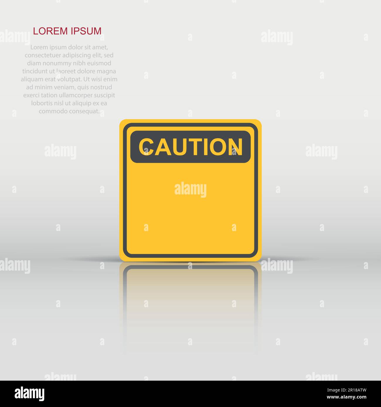 Warning, caution sign icon in flat style. Danger alarm vector ...