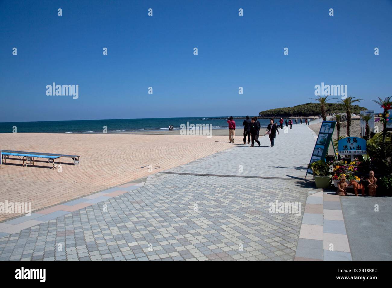 Road approaching Aoshima Shrine and Aoshima Beach Stock Photo - Alamy