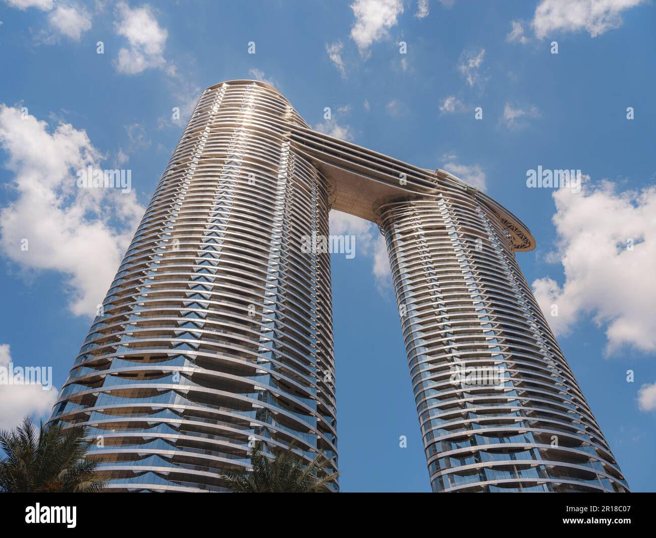 23 March 2023, Dubai, UAE: Address Skyview Towers in downtown area near ...