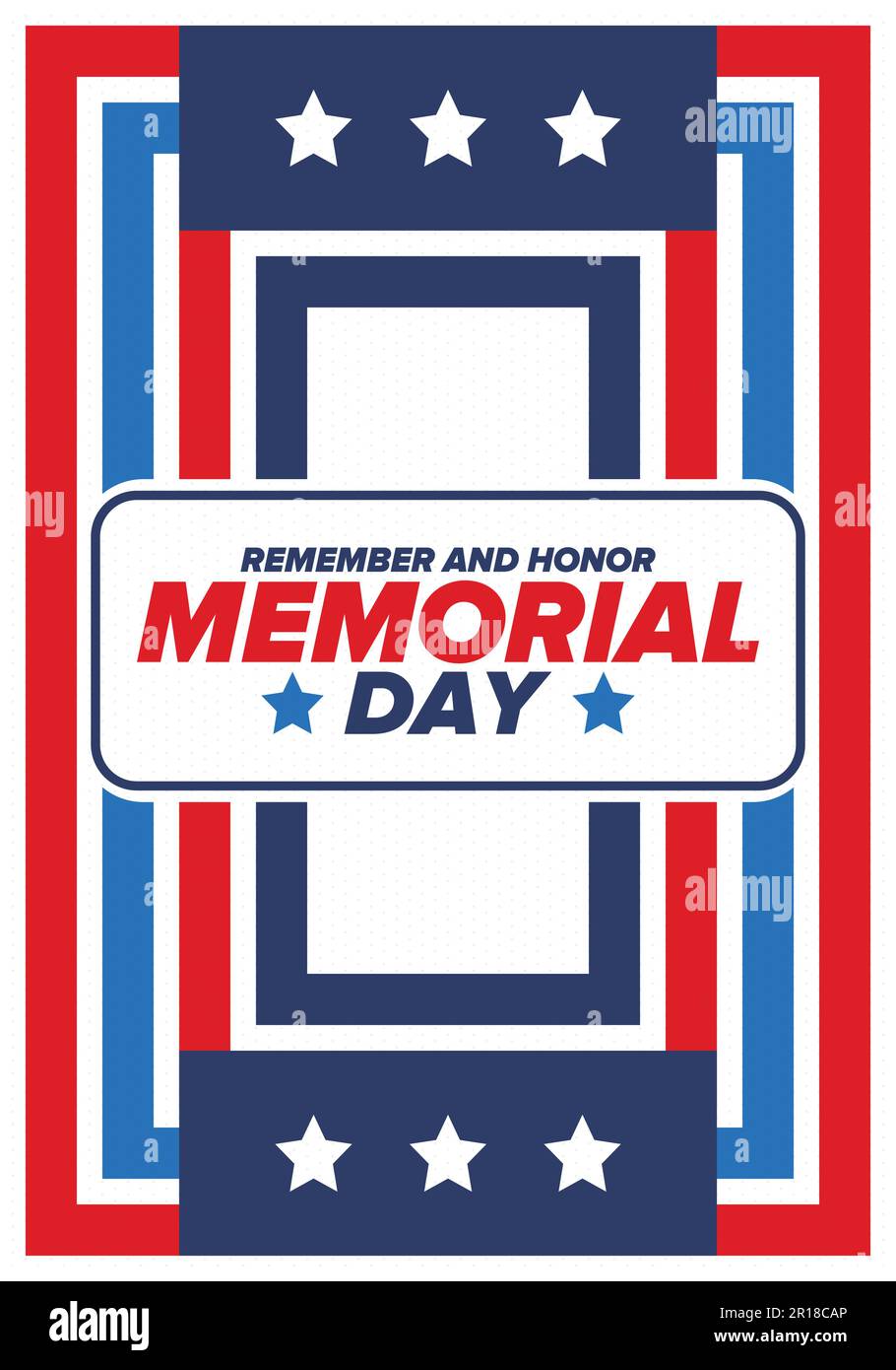 Memorial Day in United States. Remember and Honor. Federal holiday for ...