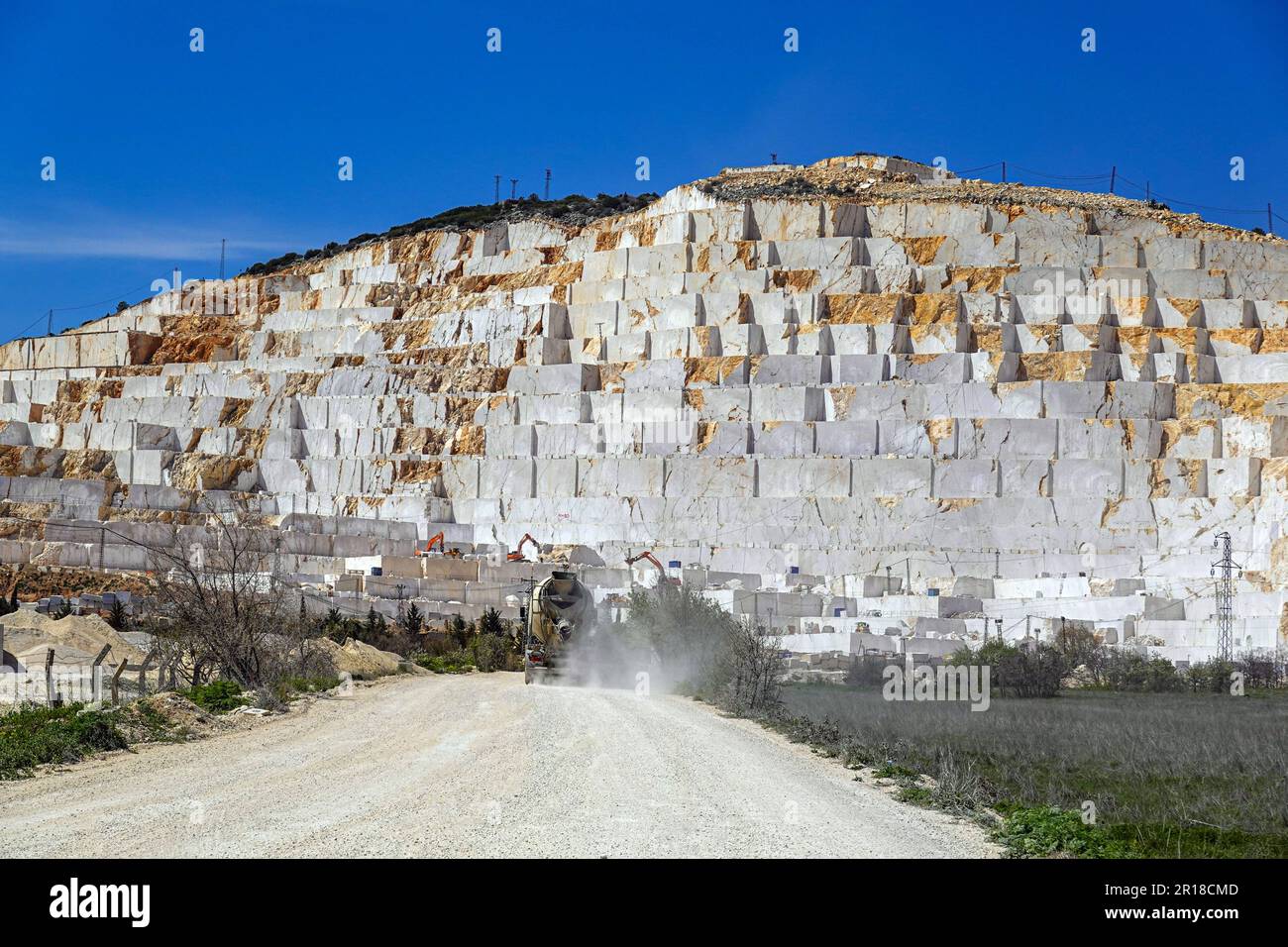 Limestone, marble quarry in Western Turkey, marble, quarry Stock Photo ...