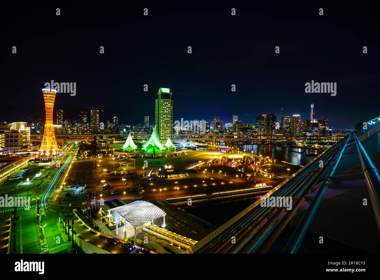 Night view of the port city of Kobe Stock Photo - Alamy