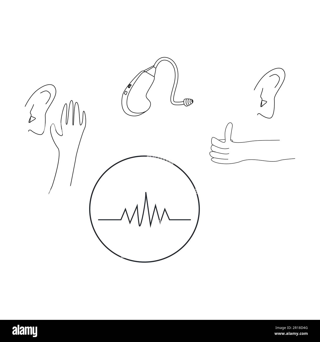 concept of hearing restoration with a hearing aid Stock Vector Image ...