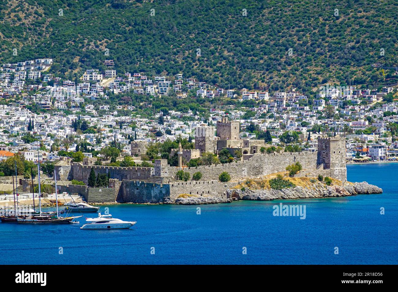 Bodrum Castle, Sunny weather at Bodrum, holiday destination, Turkey ...