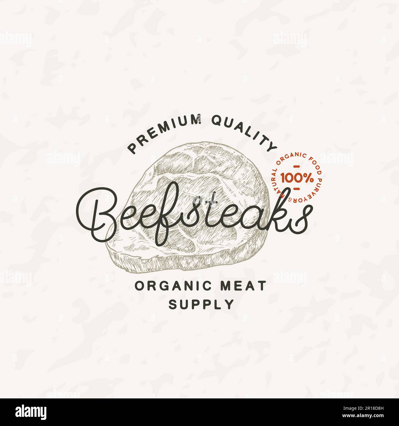 Steak Vintage Vector Label Logo Template. Engraving Style Meat ...