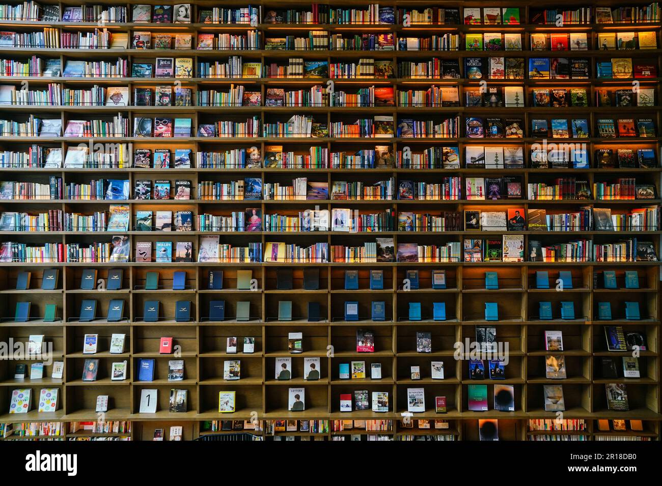 Very large bookshelves and lots of books Stock Photo - Alamy