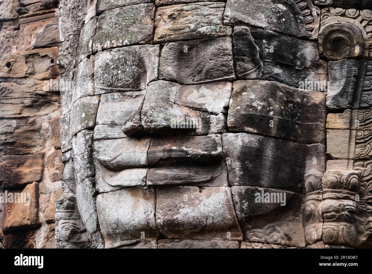Prasat Bayon with smiling stone faces is the central temple of Angkor ...