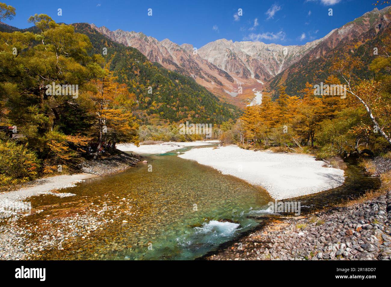 Autumn of Azusa Metropolitan Hodaka mountain range Stock Photo - Alamy
