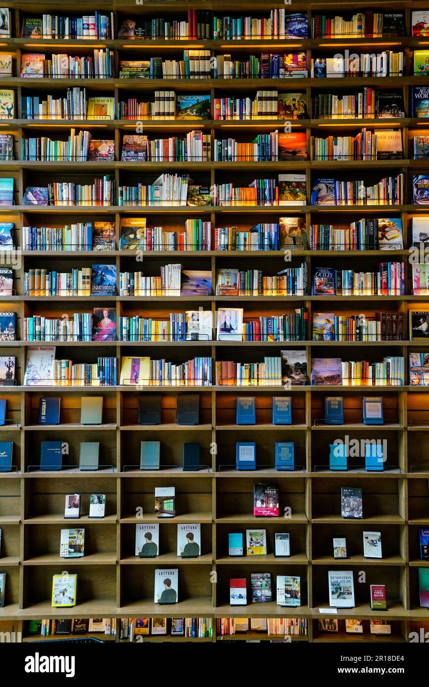 Very large bookshelves and lots of books Stock Photo - Alamy