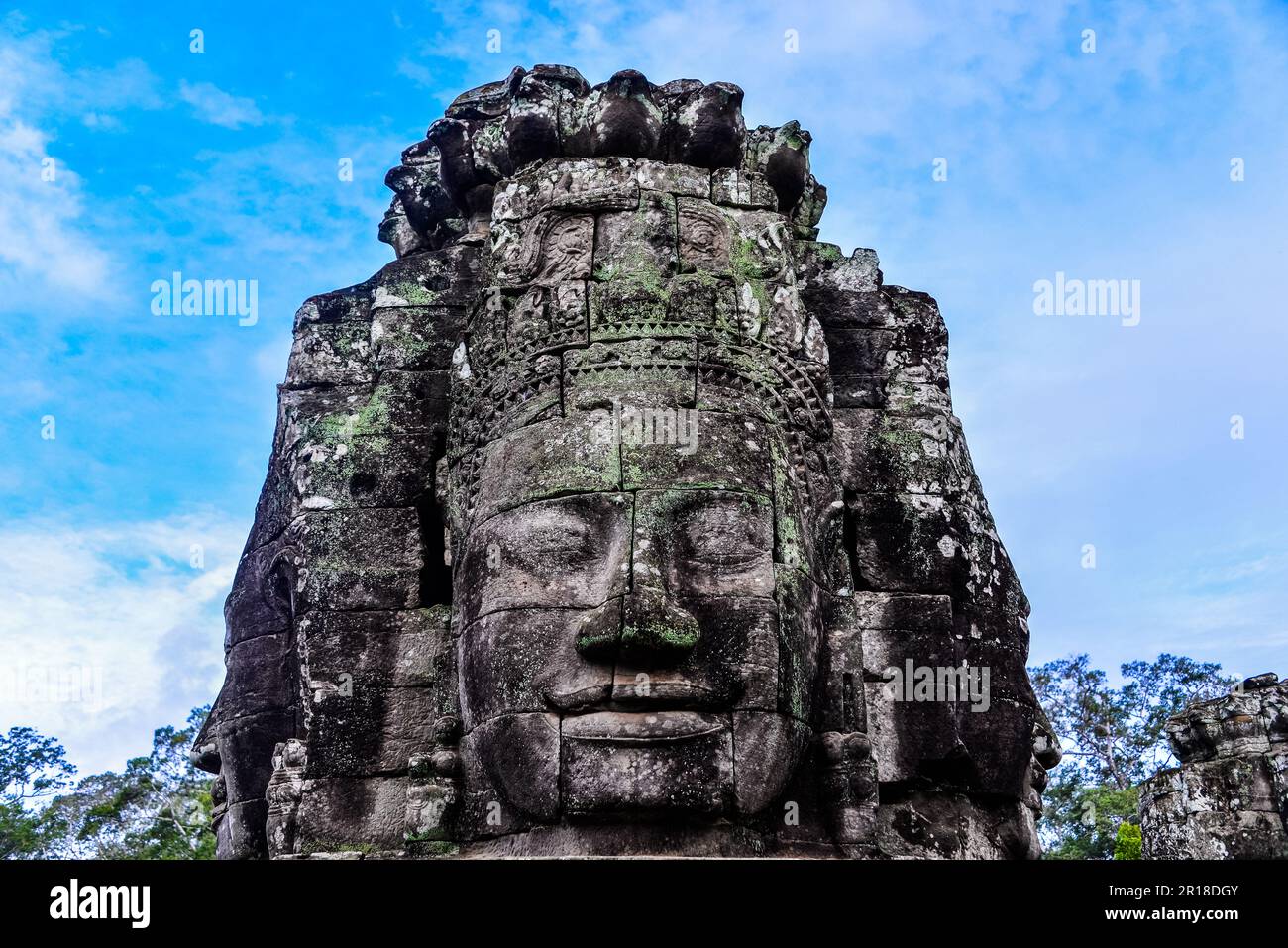 Prasat Bayon with smiling stone faces is the central temple of Angkor ...