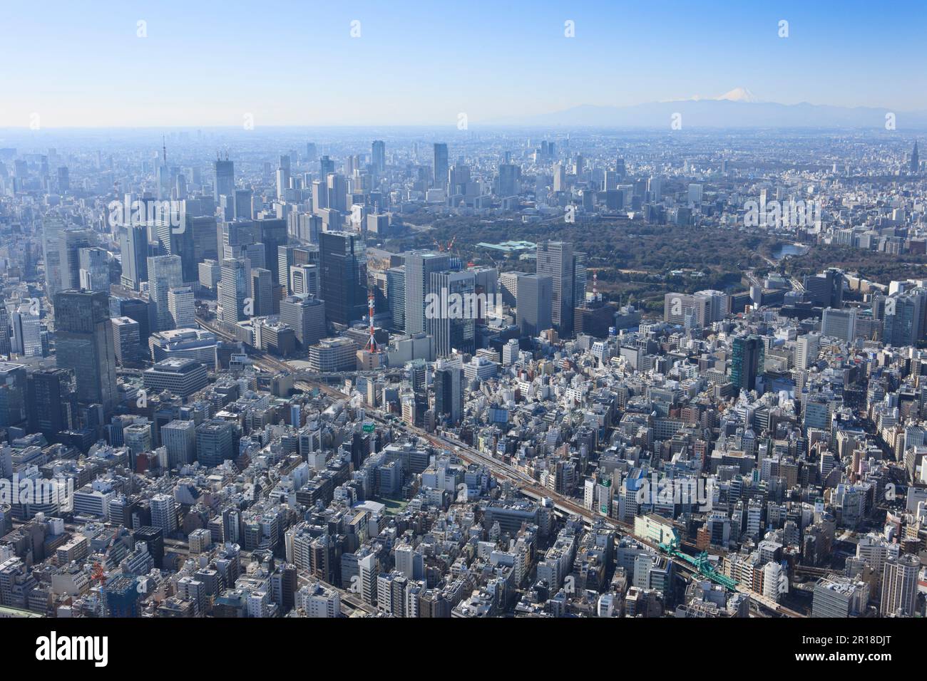 Kanda Station aerial shot from the Northeast distant view of Tokyo ...