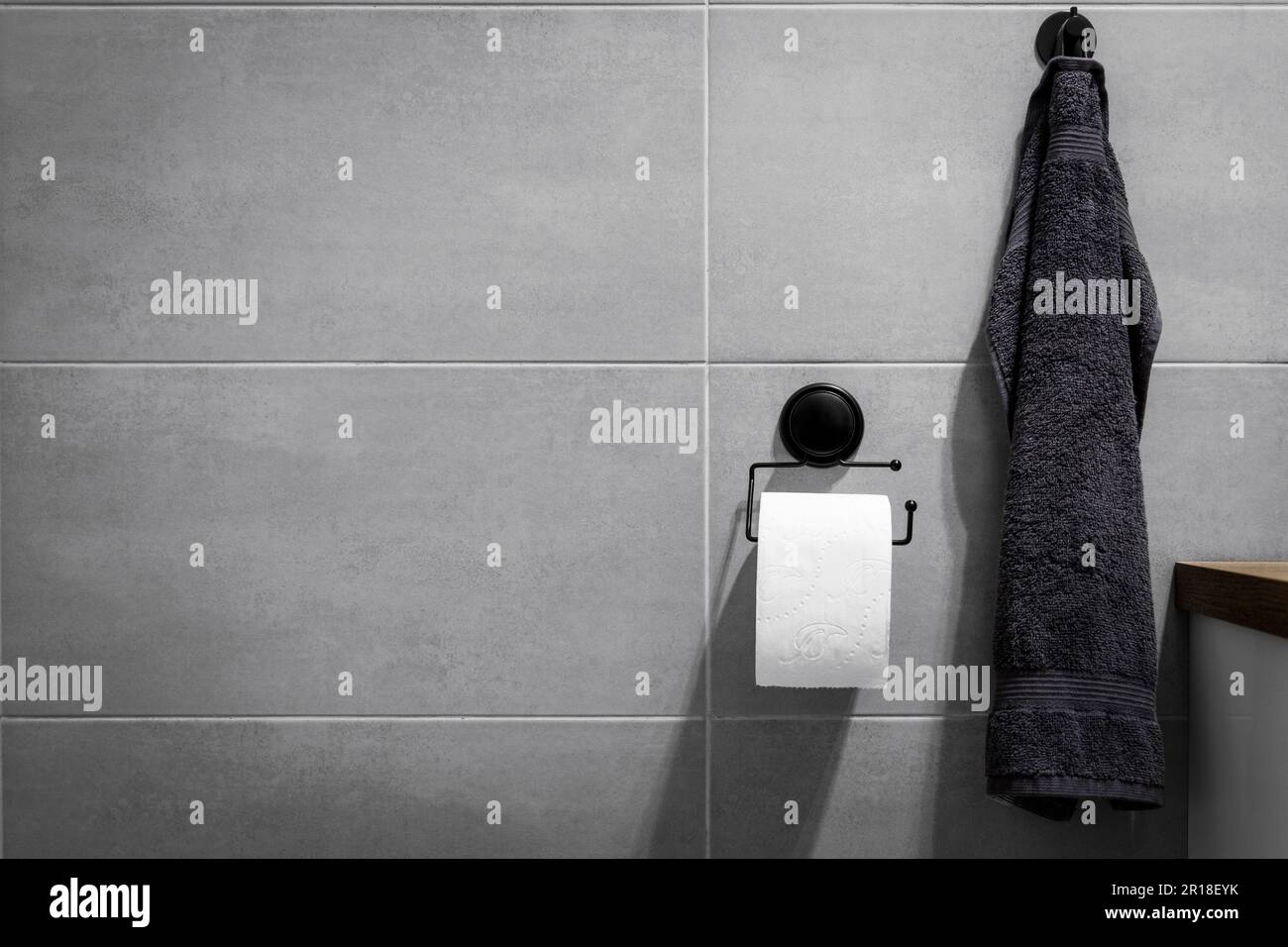 Toilet paper hanging on a hanger. Medical concept and people's ...