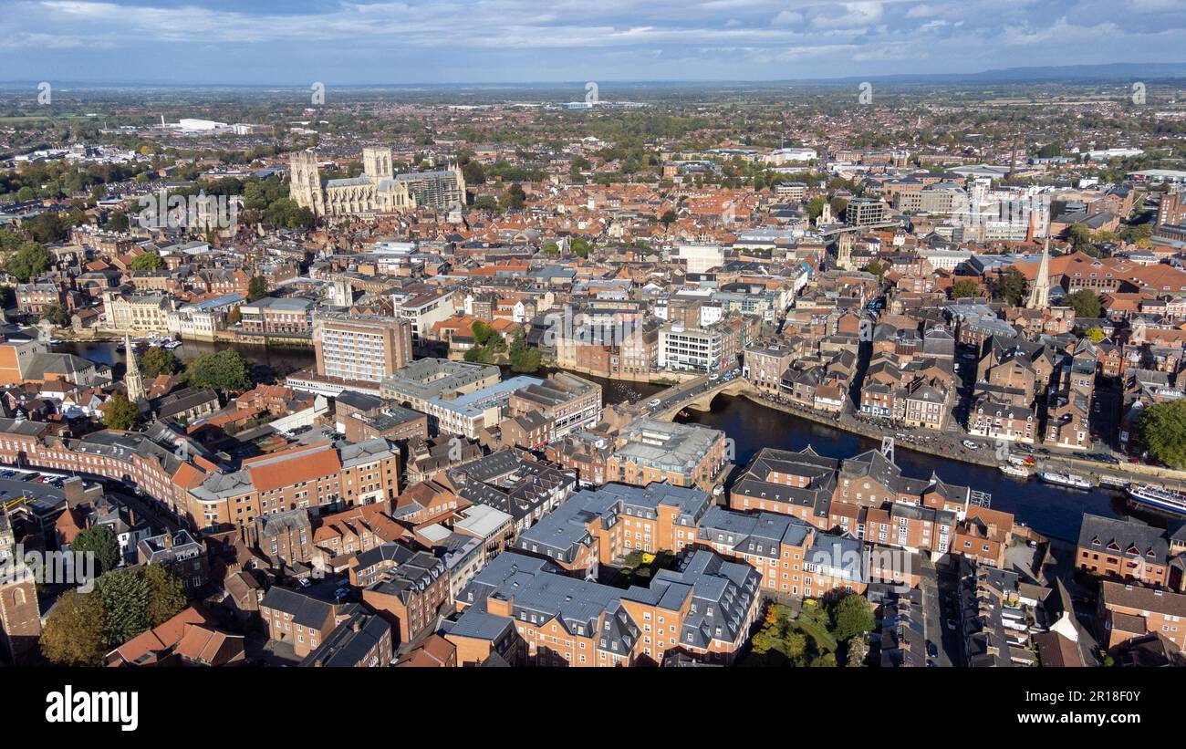 An aerial photo of york city centre hi-res stock photography and images ...