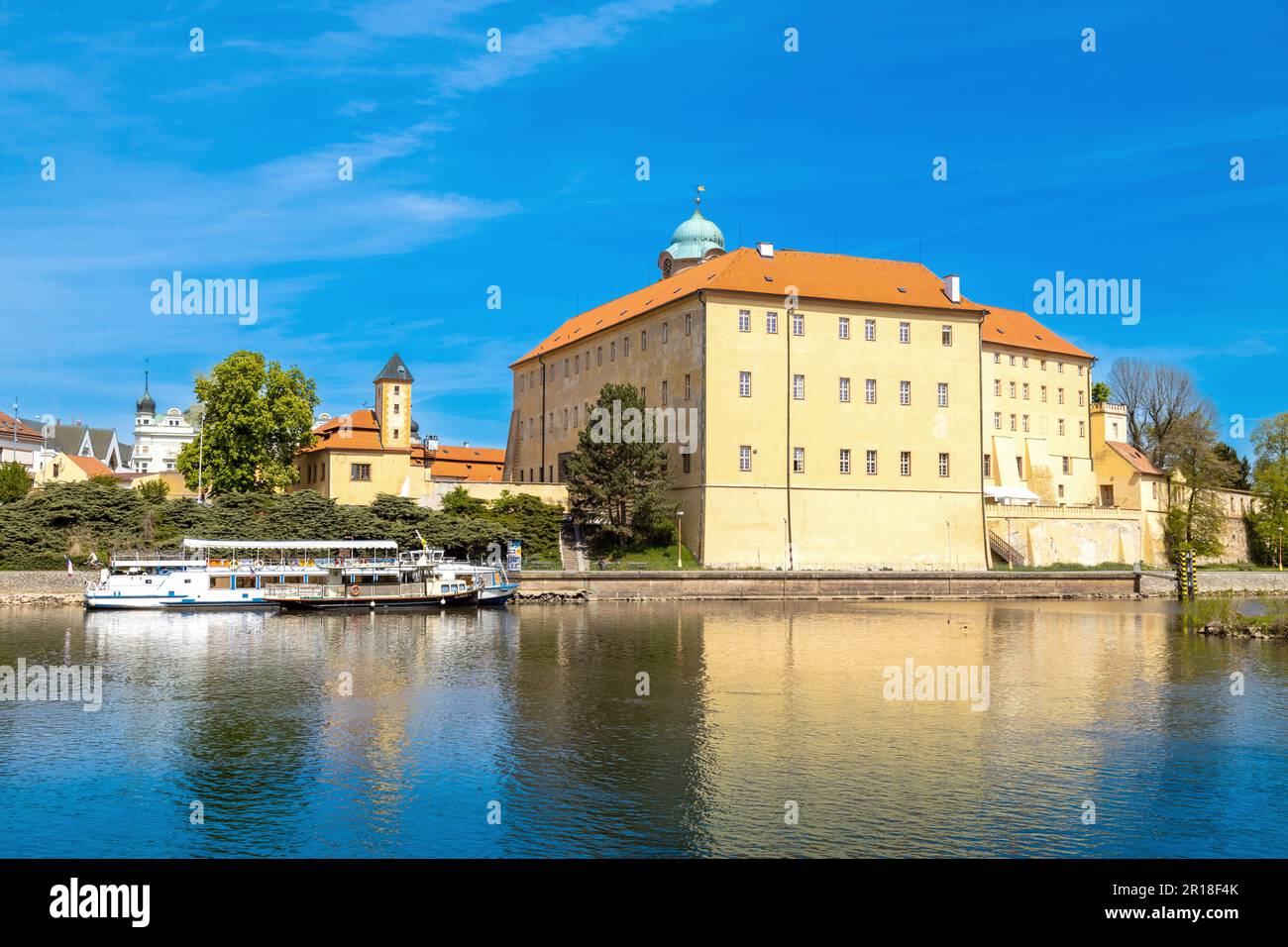castle from 13th cent., spa town Podebrady, Central Bohemia, Czech ...