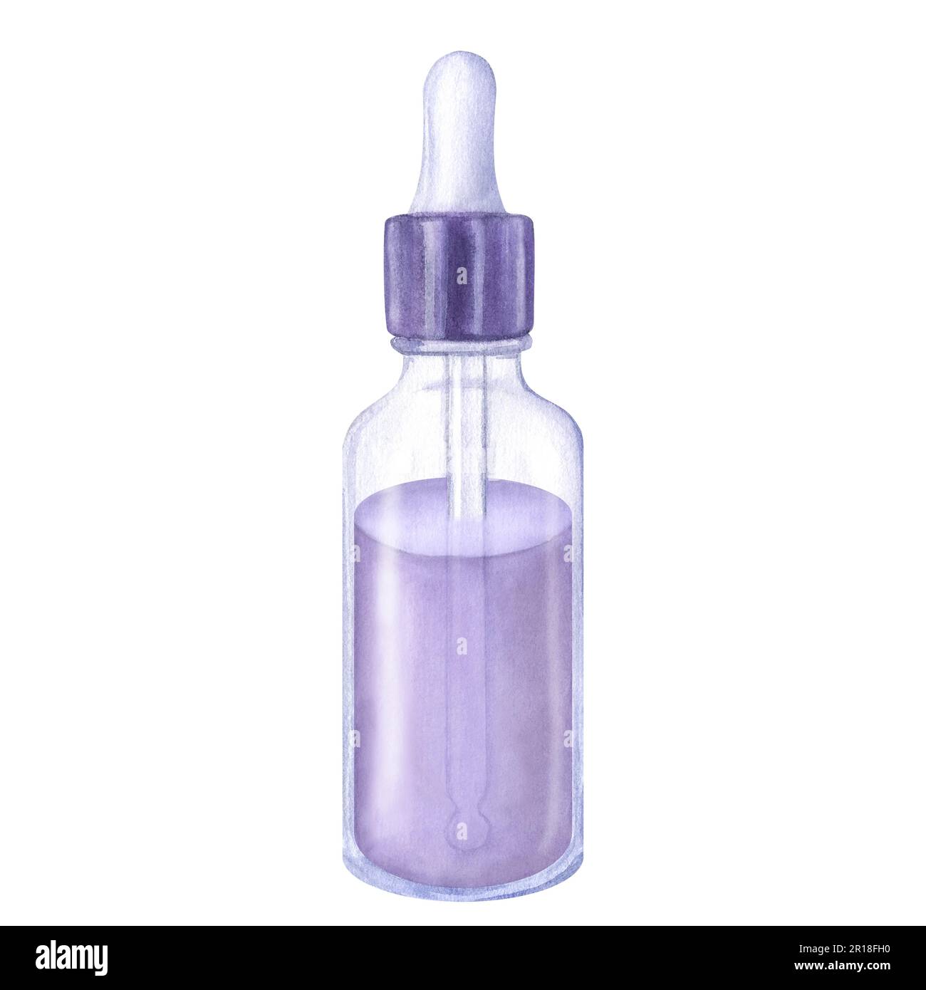 Purple pipette bottle plastic glass cosmetic. Lavender oil, lotion ...