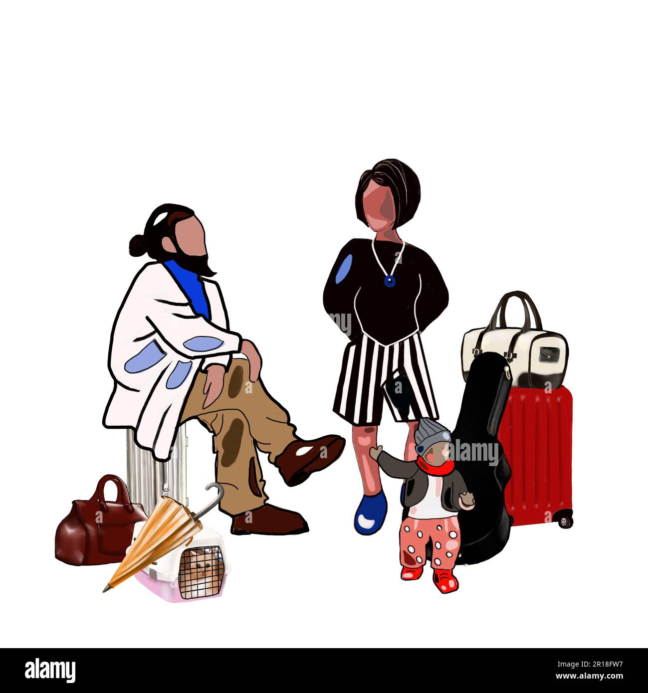 family, set of people, passengers on a white background Stock Photo - Alamy