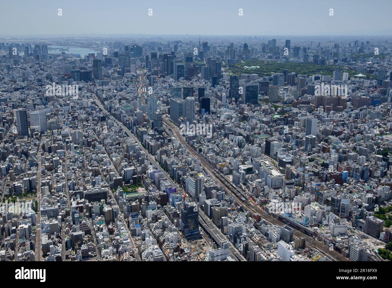 Naka-okachimachi station aerial shot view from the North side towards ...