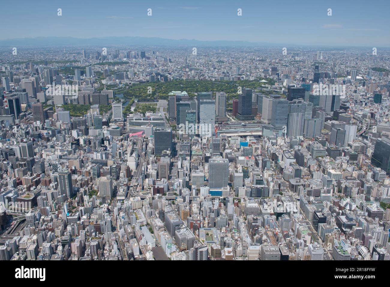 Takaracho station aerial shot view from the Southeast side towards the ...