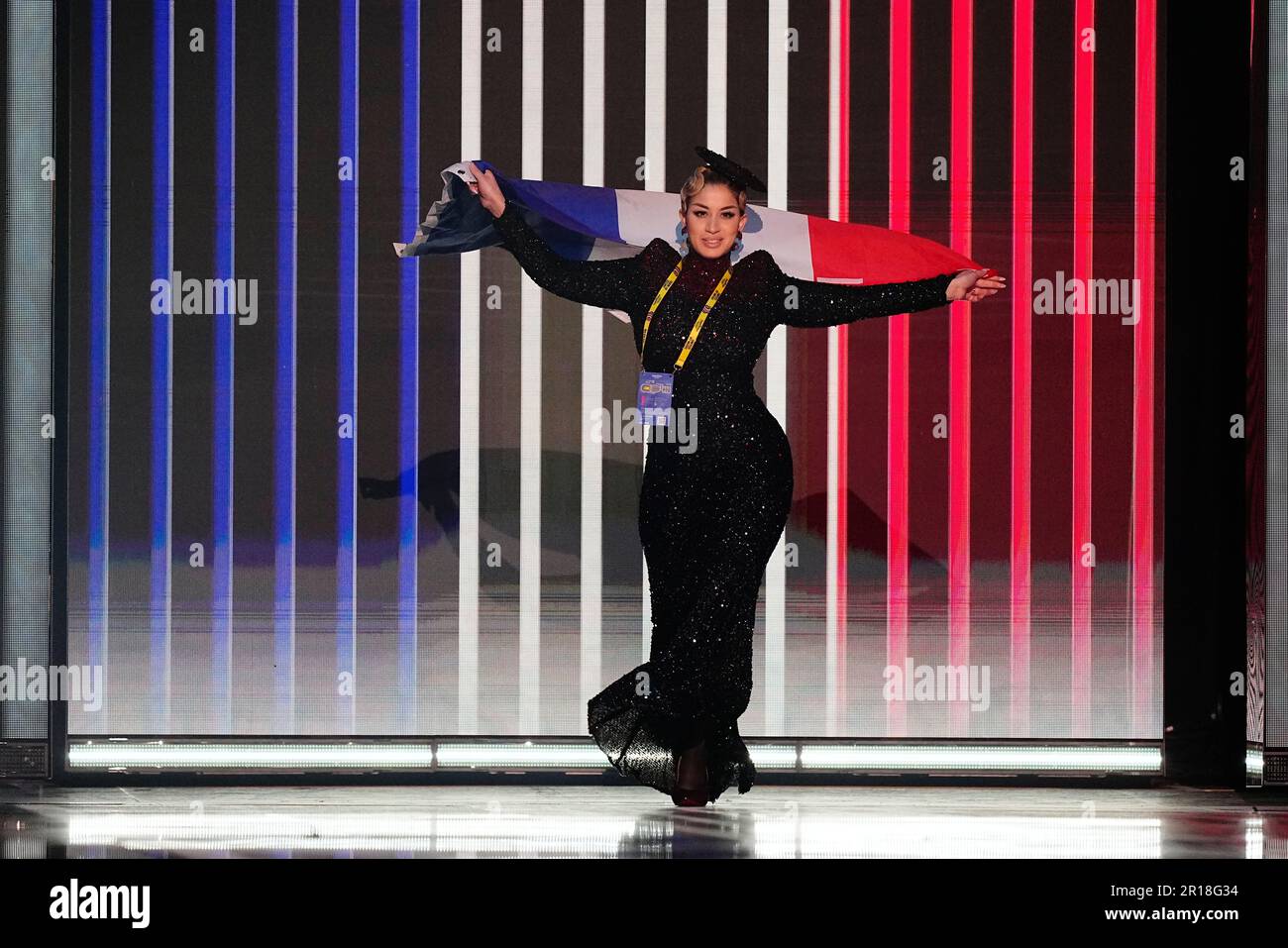 France entrant La Zarra during the dress rehearsal for the Eurovision ...
