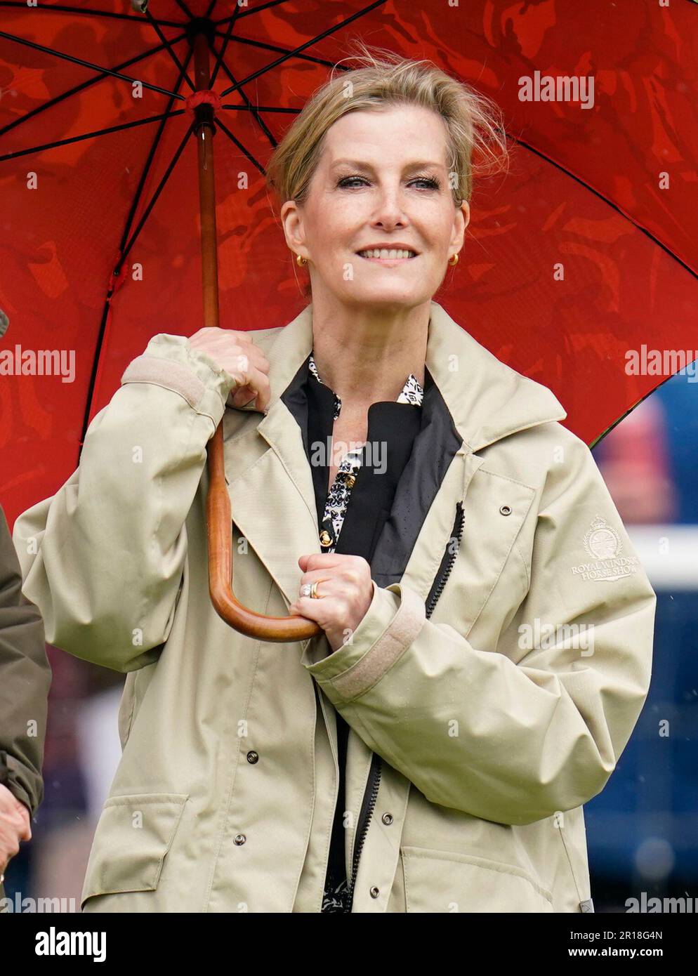 The Duchess of Edinburgh watches competitors parade in the Riding for ...