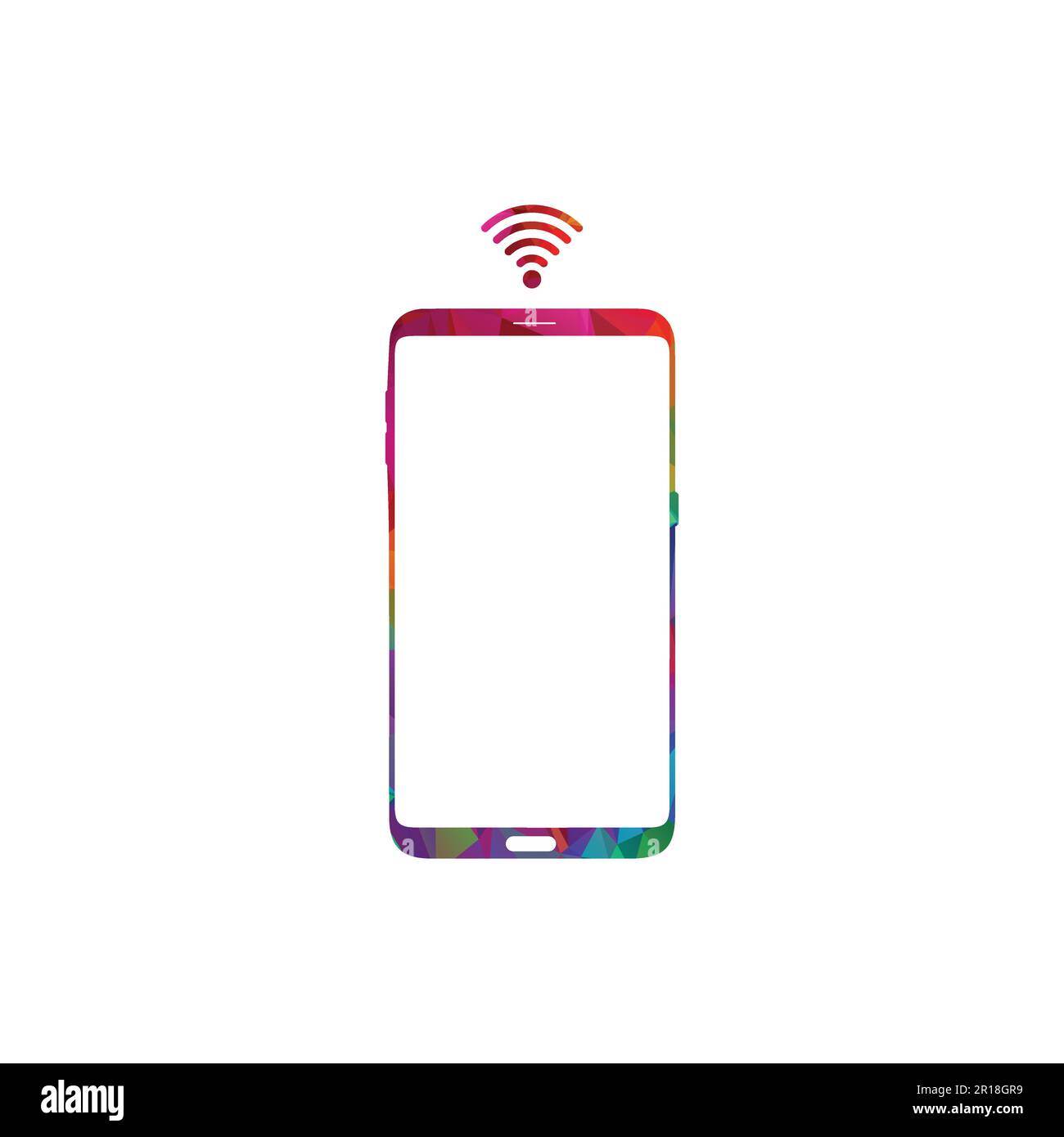 Smart phone logo design. mobile vector illustration silhouette with Wi ...