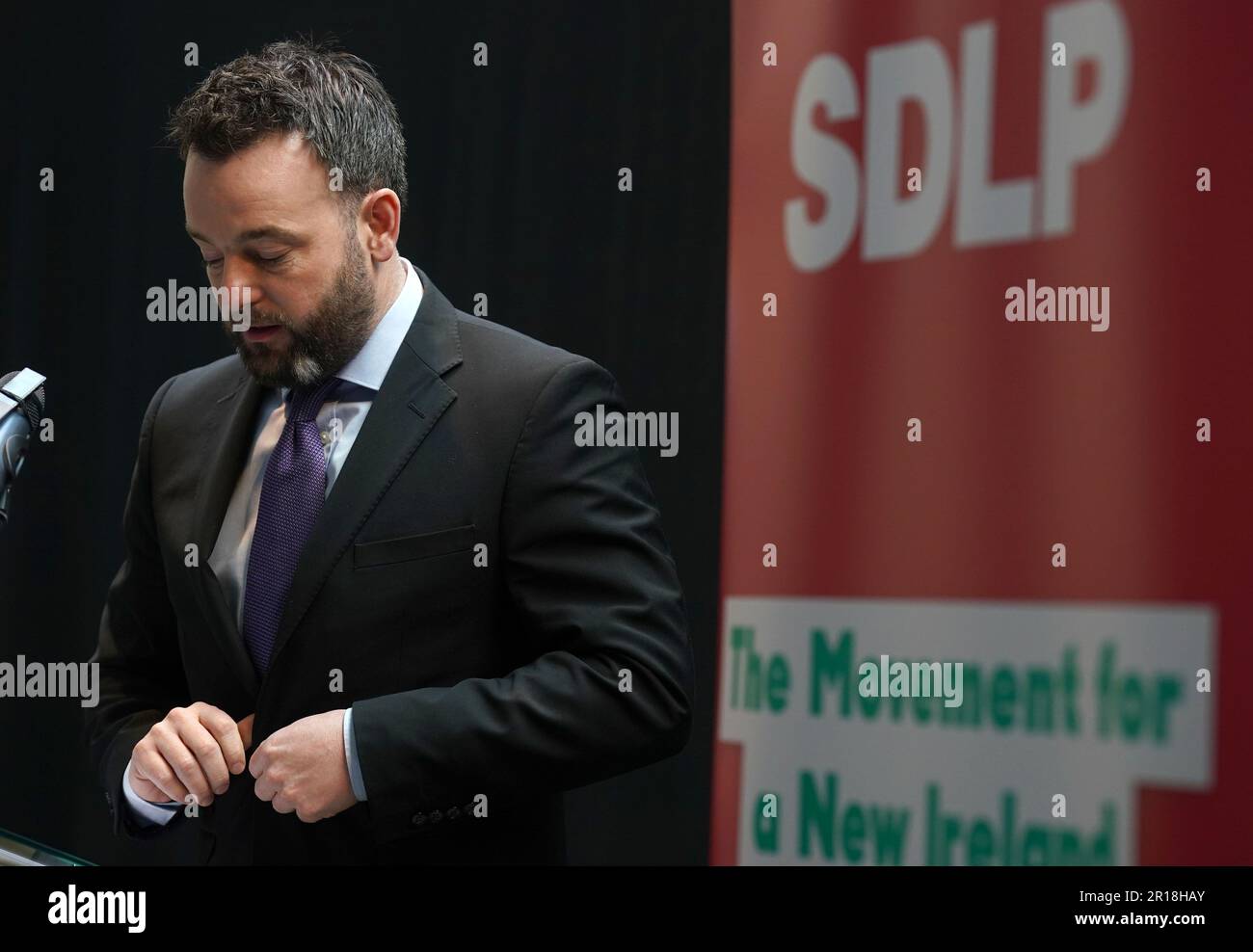 SDLP leader Colum Eastwood speaking during the party's local government ...