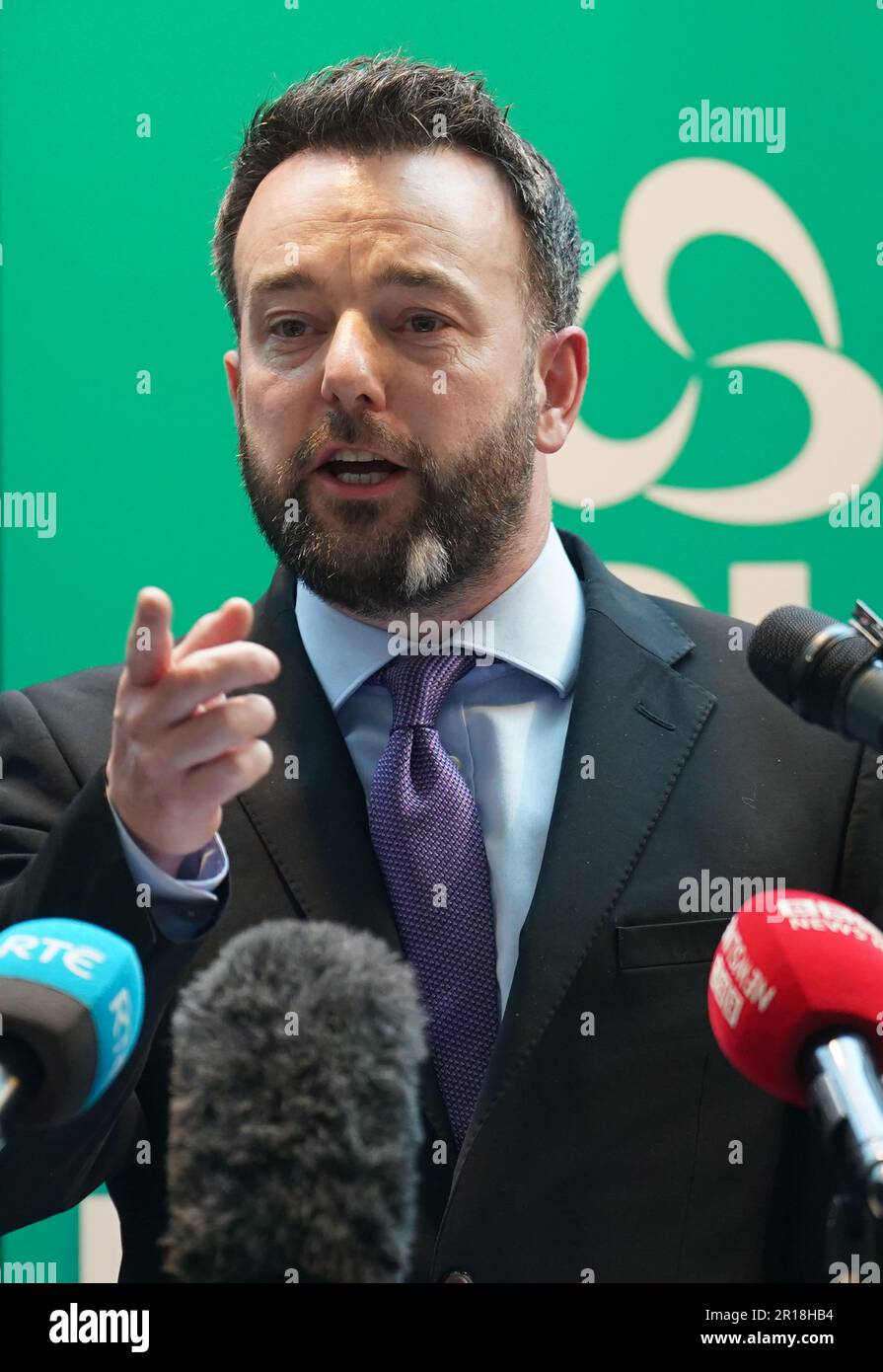 SDLP leader Colum Eastwood speaking during the party's local government ...
