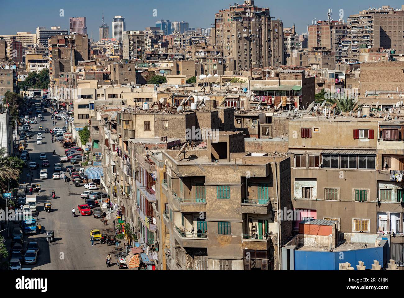November 29, 2022, Cairo, Egypt: View of Cairo, the densely populated ...