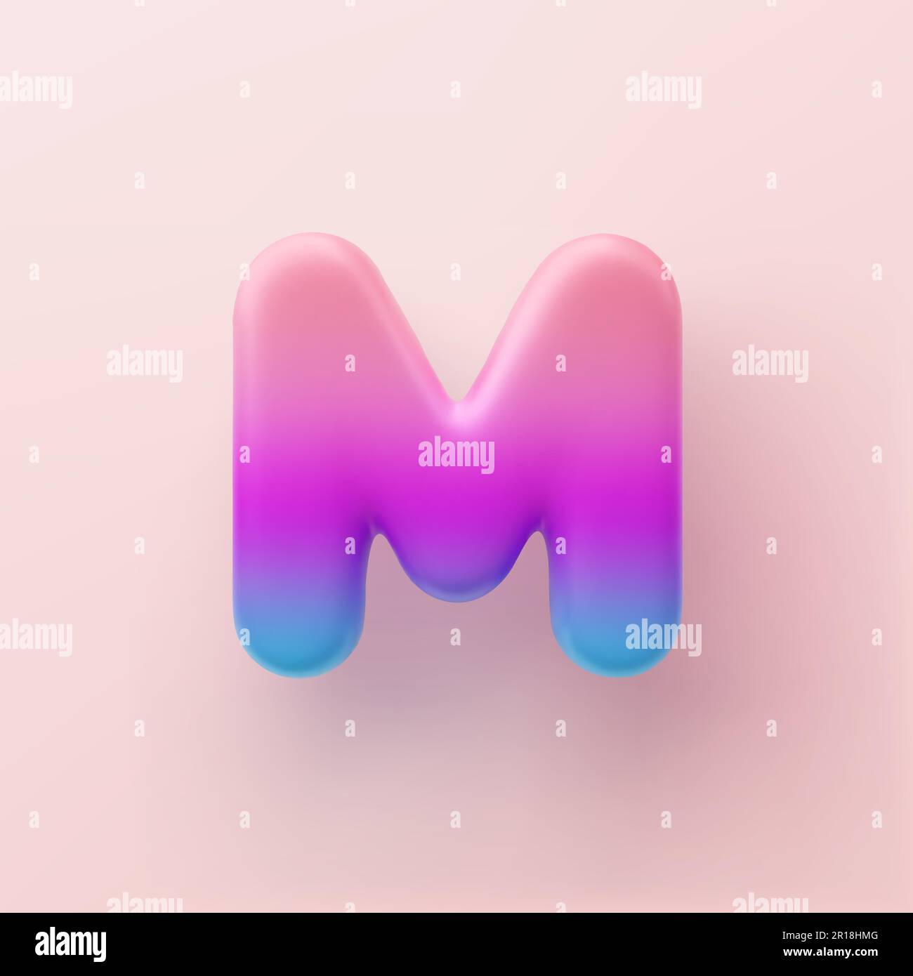 3D Colorful Gradient letter M on a light background Stock Vector Image ...