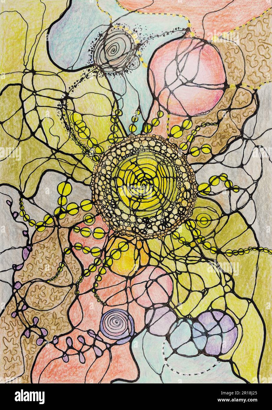 Mandala connected with the flow of the universe. The dabbing technique ... Mandala connected with the flow of the universe. The dabbing technique ...
