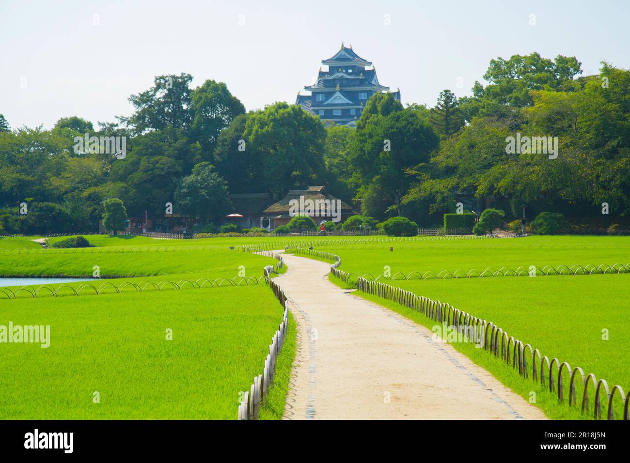 Korakuen garden and Okayama Castle Stock Photo - Alamy