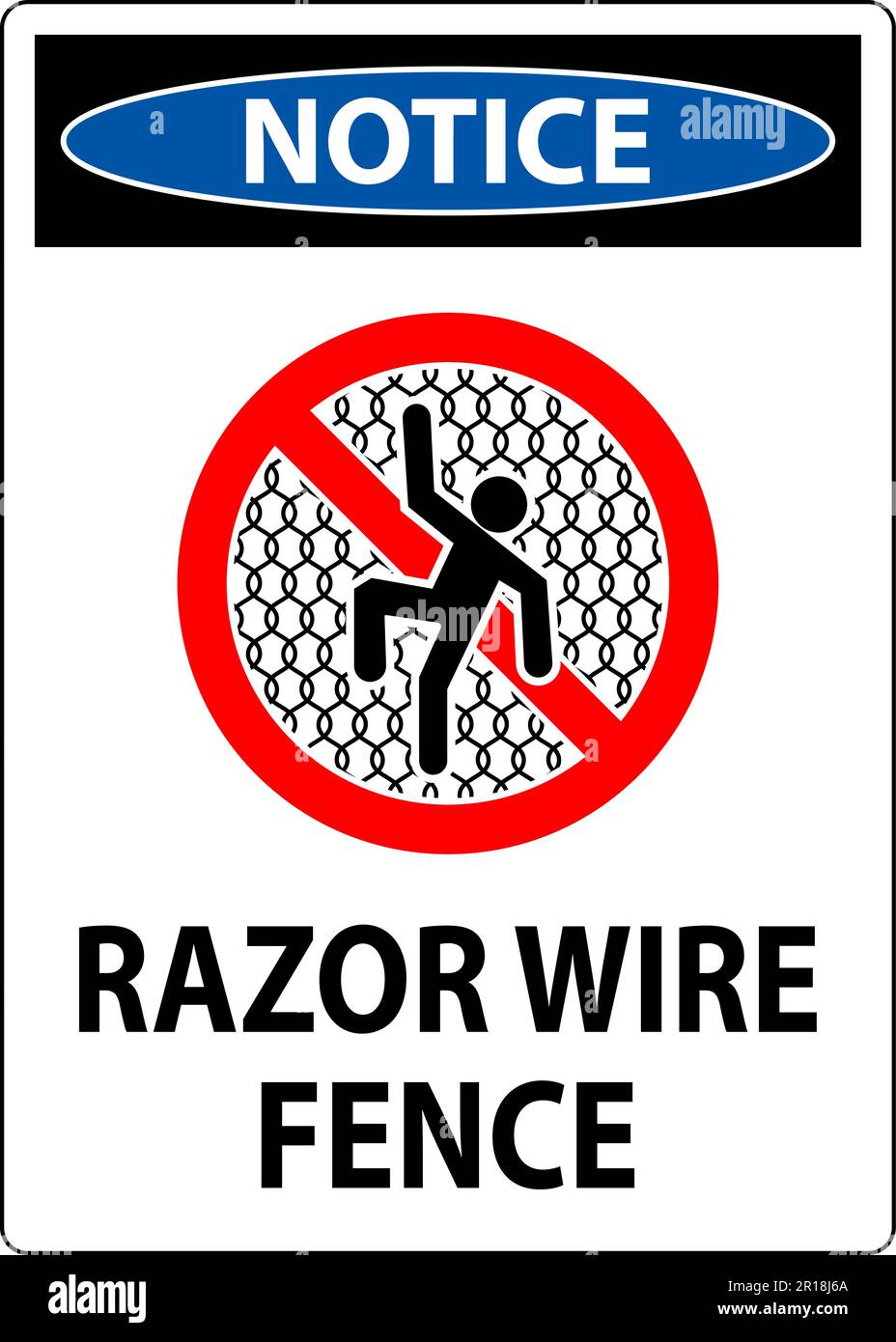 Notice on wire fence Stock Vector Images - Alamy